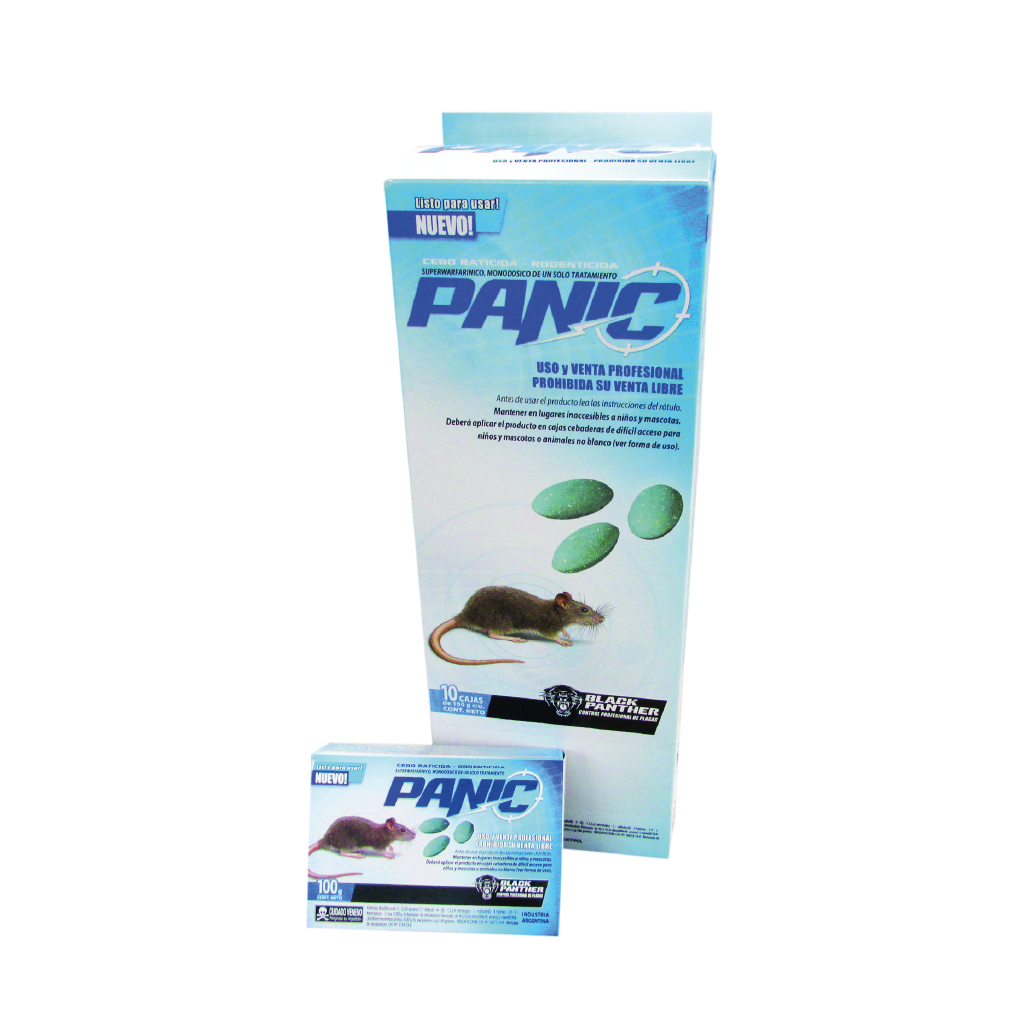 Raticida"PANIC"100g(20blocks)s/parafina,desp c/10pa 100g-c/u - Orofino