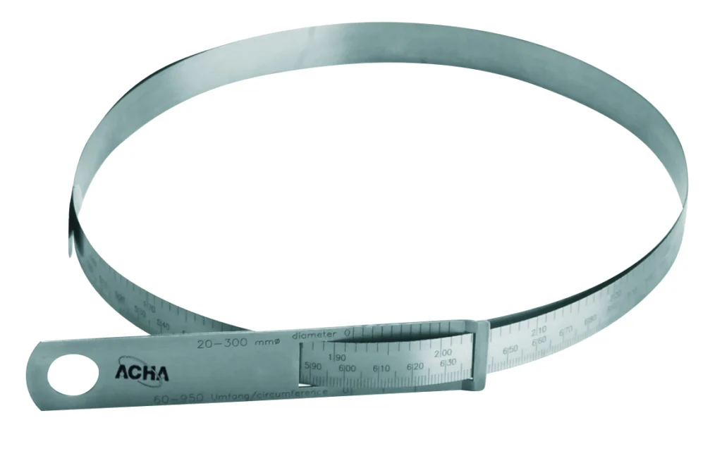 Circómetro inox p/medir circunferencia(60a950mm)"ACHA"32-650 - Orofino
