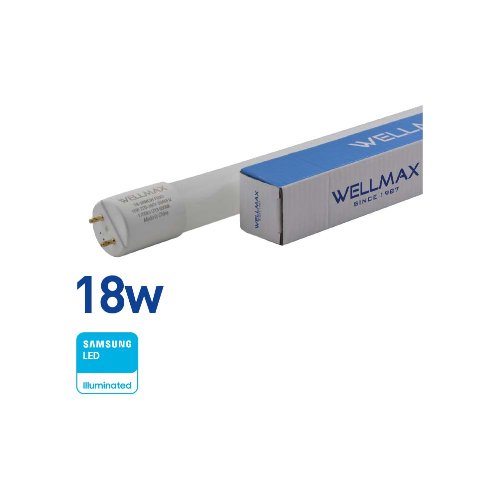 Tubo LED T8 18w(1700Lúm)120cm Frío "WELLMAX" - Orofino