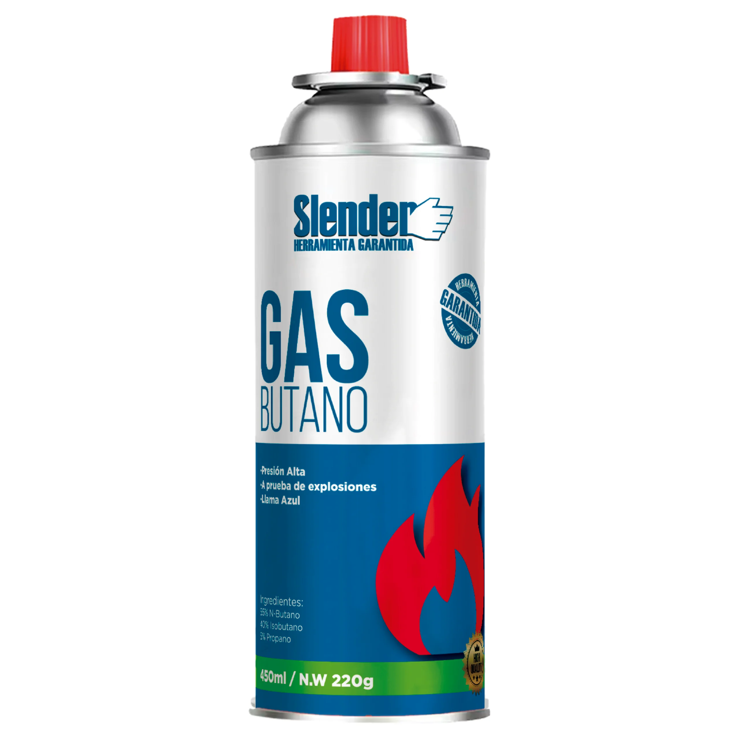 Lata de gas butano p/soplete 450ml "SLENDER" - Orofino
